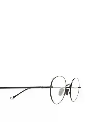 EYEPETIZER Ginger Round Frame Eyeglasses With Clip-on Detail - Black