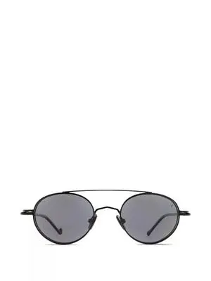 EYEPETIZER Ginger Round Frame Eyeglasses With Clip-on Detail - Black