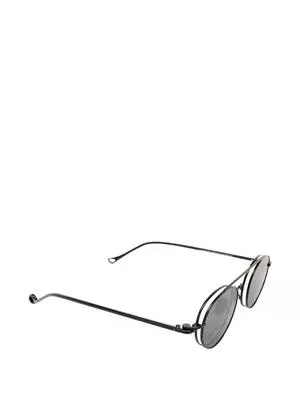 EYEPETIZER Ginger Round Frame Eyeglasses With Clip-on Detail - Black