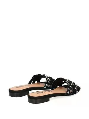 BIBI LOU Studded Braided Sandals - Black