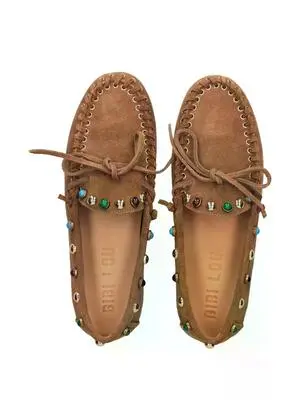 BIBI LOU Studded Tie Loafers