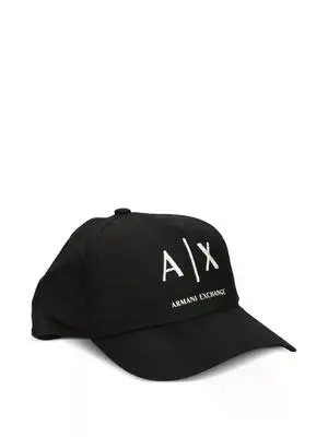 Armani Exchange Logo Embroidered Cap - Black