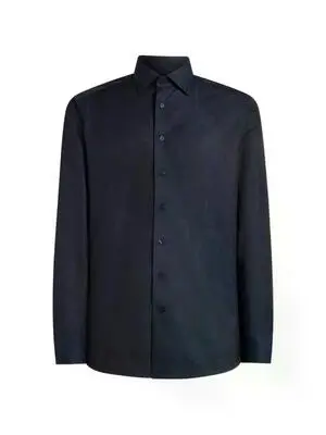 Etro Cotton Jacquard Shirt With Arnica Motif - Blue