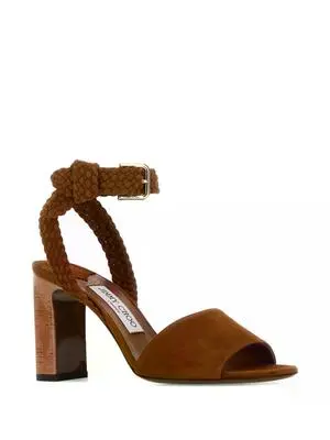 JIMMY CHOO Rori Braided Buckle Suede Sandals