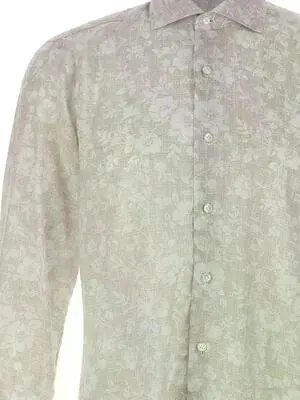 BARBA NAPOLI Floral-print Button Shirt - Neutrals