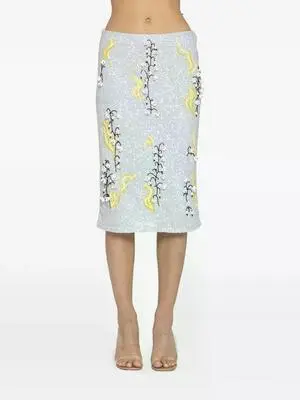 DES_PHEMMES Sequin-embellished Midi Skirt - Blue