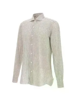 BARBA NAPOLI Striped Button Shirt - Neutrals