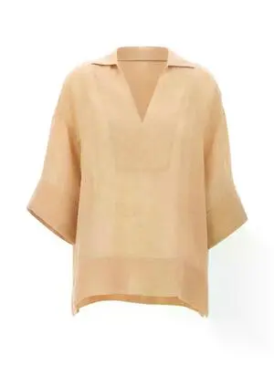 Eleventy V-neck Short-sleeve Blouse