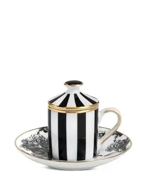 SIMONE GUIDARELLI HOME Tangerine Garden Striped Espresso Cup Set - White