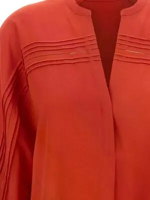 Vince Long-sleeve Blouse With Pleated Detailing
