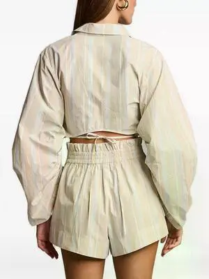 HEVRON Striped Cropped Shirt - Neutrals