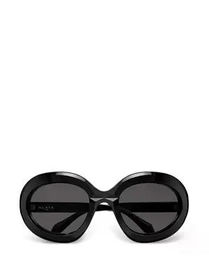 AZZEDINE ALAIA Oval Frame Sunglasses - Black