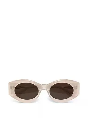 AZZEDINE ALAIA Oval-frame Sunglasses - Neutrals