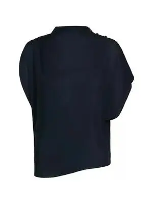 TWP Draped Mock Neck Blouse