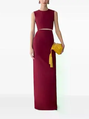 Carolina Herrera Sleeveless Cropped Top - Red