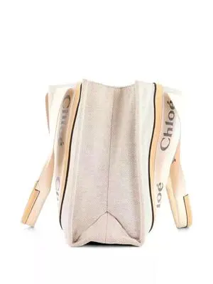 Chloé Woody Canvas With Leather Medium Tote Bag