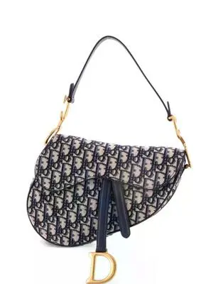 Dior Saddle Oblique Canvas Shoulder Bag - Blue
