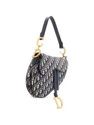Dior Saddle Oblique Canvas Shoulder Bag - Blue