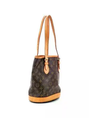 LOUIS VUITTON Petit Monogram Canvas Bucket Bag - Brown