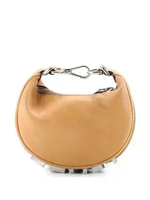 Fendi Graphy Leather Nano Hobo Bag - Neutrals