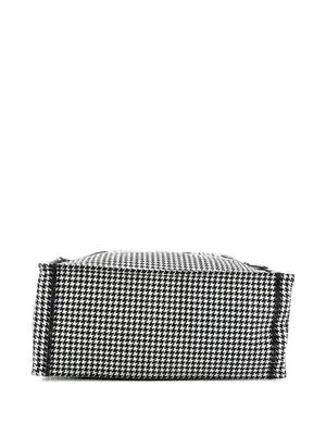 Dior Houndstooth Canvas Large Tote Bag