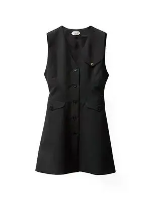 Versace Button V-neck Dress