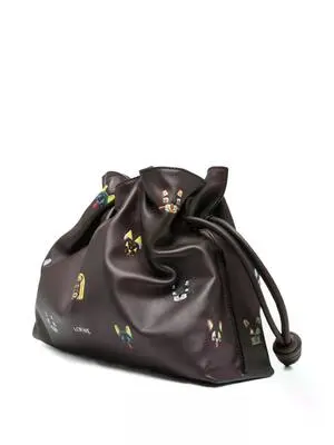Loewe Medium Flamenco Leather Clutch Bag - Brown