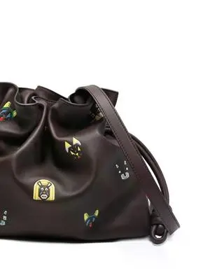 Loewe Medium Flamenco Leather Clutch Bag - Brown