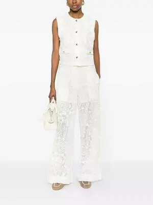 Maje Floral Guipure Buttoned Vest