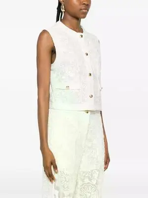 Maje Floral Guipure Buttoned Vest