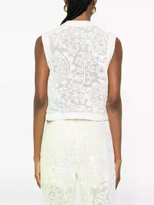 Maje Floral Guipure Buttoned Vest