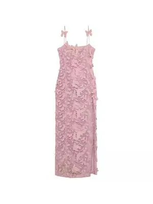 Blumarine Butterfly-appliqué Maxi Dress - Pink