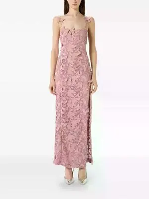 Blumarine Butterfly-appliqué Maxi Dress - Pink