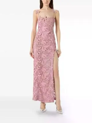Blumarine Butterfly-appliqué Maxi Dress - Pink