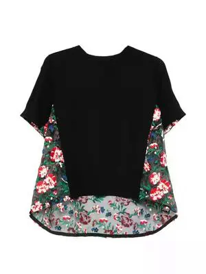 Sacai Floral-embroidered T-shirt