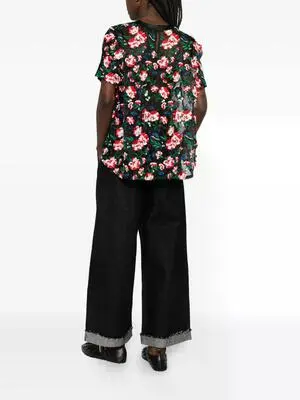 Sacai Floral-embroidered T-shirt