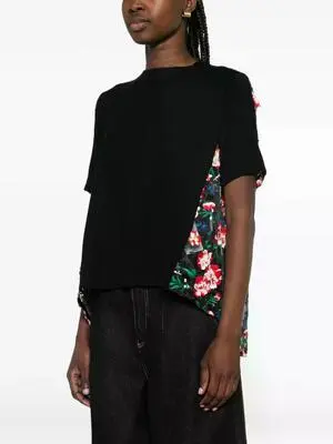 Sacai Floral-embroidered T-shirt