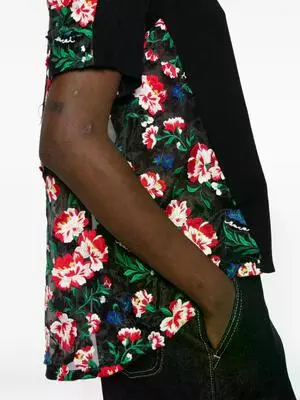 Sacai Floral-embroidered T-shirt
