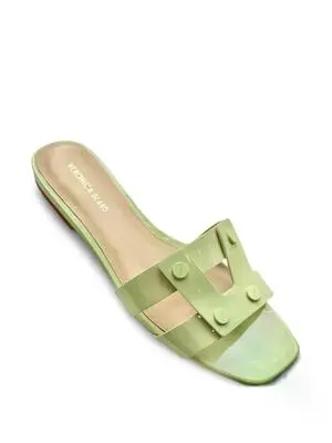 Veronica Beard Cut-out Studded Sandals - Green
