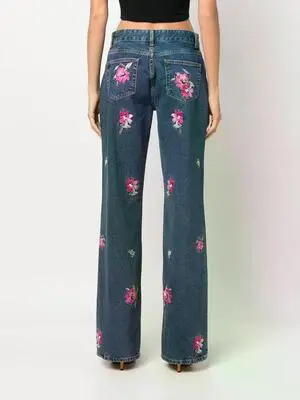 BLUGIRL Floral-embroidered Flared Jeans