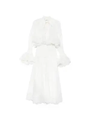 Zimmermann Lace-detail Ruffle Midi Dress