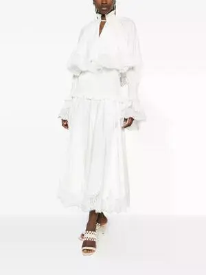 Zimmermann Lace-detail Ruffle Midi Dress