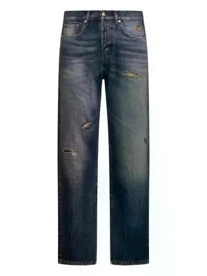 John Richmond Distressed Straight Leg Jeans