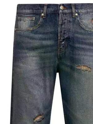 John Richmond Distressed Straight Leg Jeans