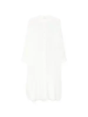 P.a.r.o.s.h Saxon Buttoned Midi Dress - Neutrals