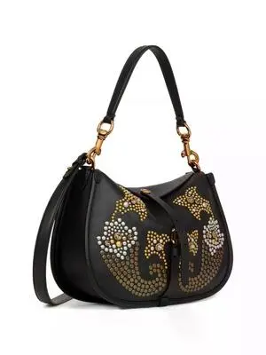 Etro Medium Leather Pony Bag With Paisley Studs