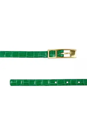 Paul Smith Crocodile-effect Belt With Buckle - Green