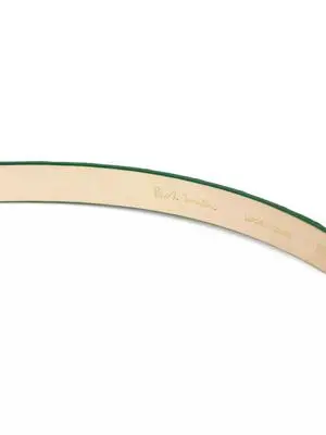 Paul Smith Crocodile-effect Belt With Buckle - Green