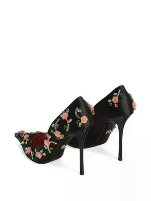 Dolce & Gabbana Embellished Satin Pumps - Black