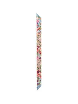 Dolce & Gabbana Small Flower Bouquets-print Silk Twill Bandeau - Neutrals